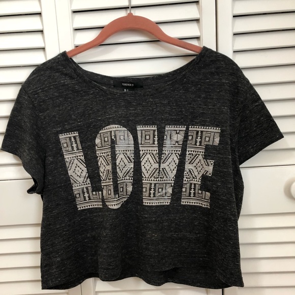 Forever 21 | Tops | Love Crop Top | Poshmark